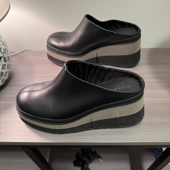 Naked Feet | Shoes | Naked Feet Leather Platform Clogs Size 65m | Poshmark